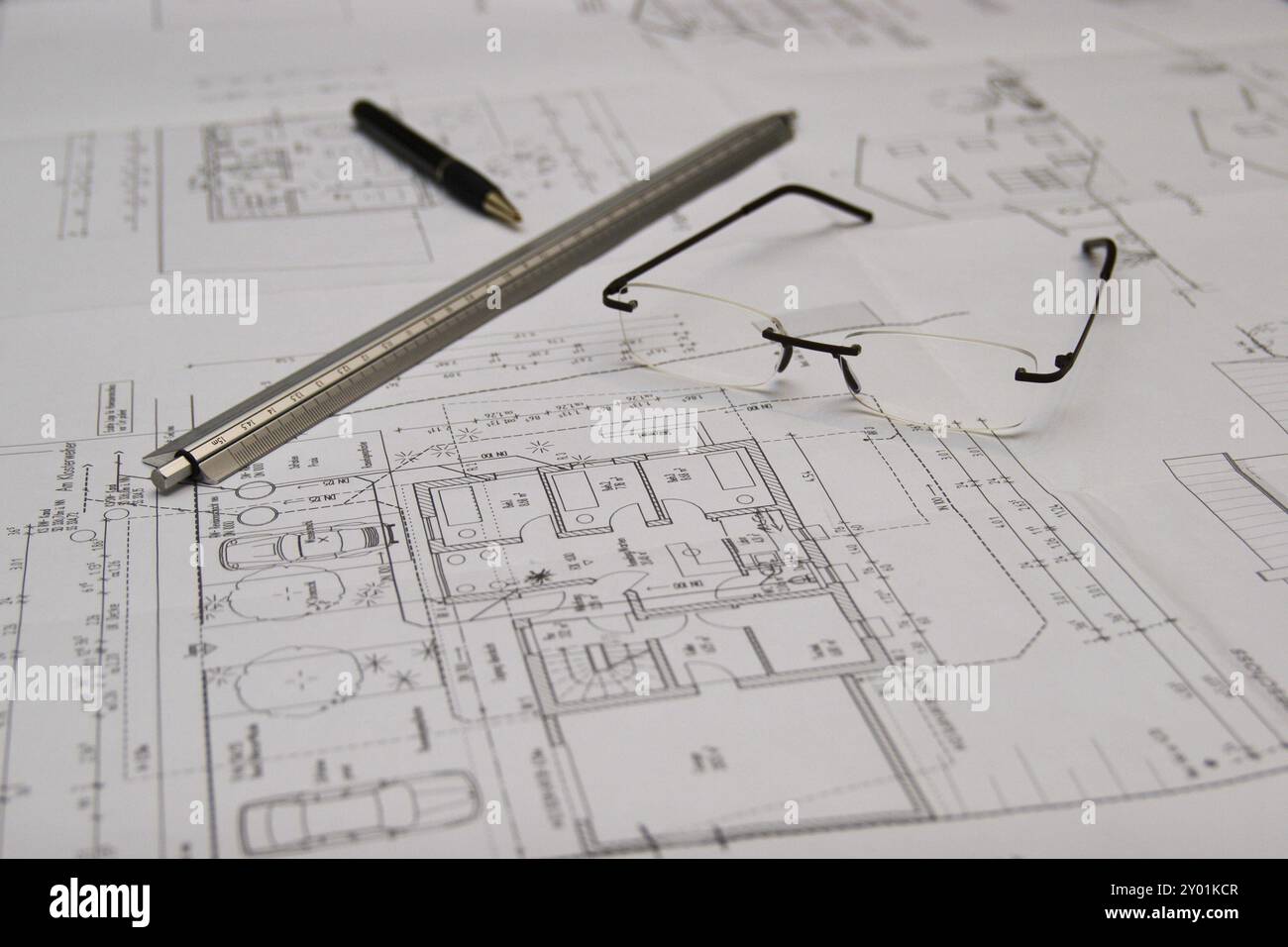 Bauplan, architect's plan Stock Photo - Alamy