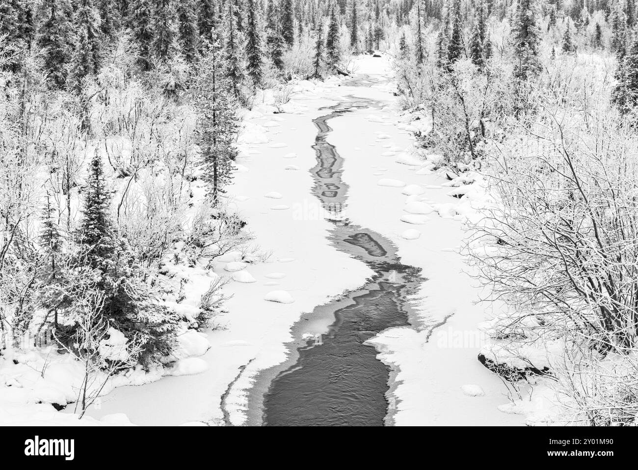 Freezing stream, Muddus National Park, Laponia World Heritage Site ...