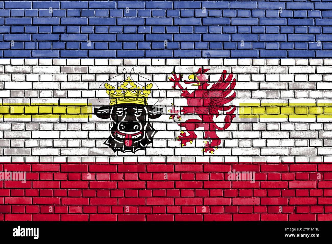 Flag of Mecklenburg-Vorpommern painted on brick wall Stock Photo - Alamy