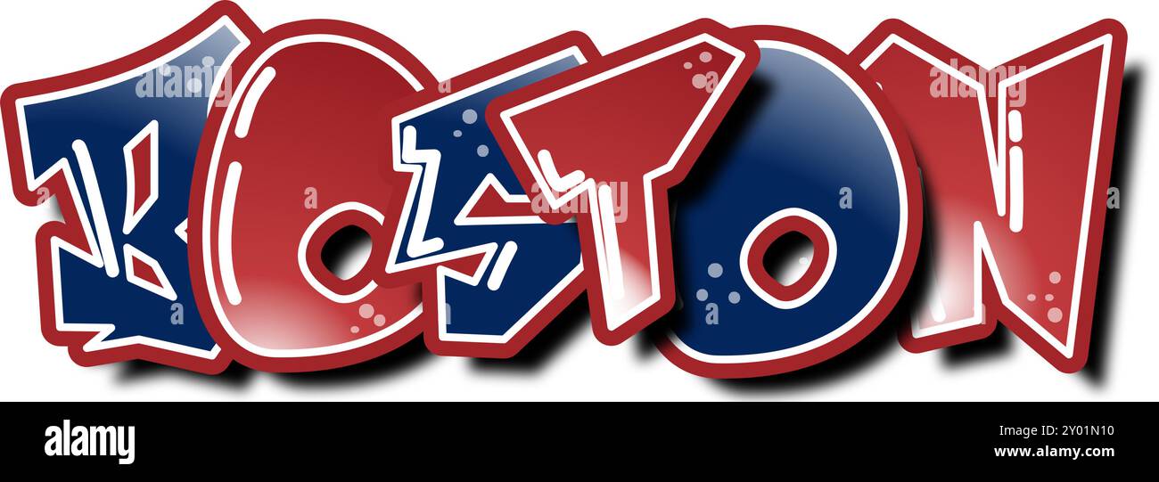 Boston - city name -word - Vector Graphics -red and blu - graffiti on ...