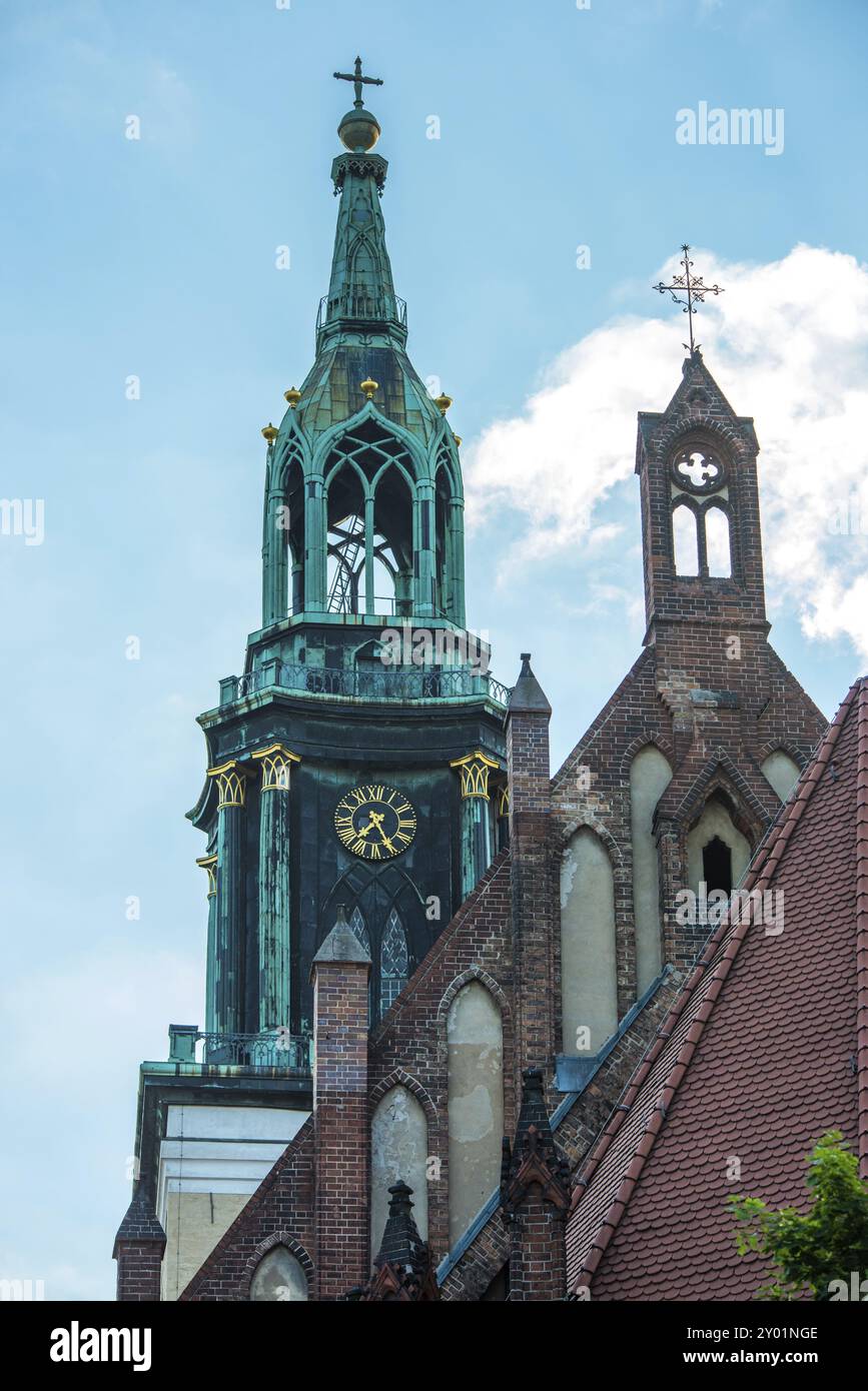 Turquoise-coloured turret of a church in Berlin Stock Photo - Alamy