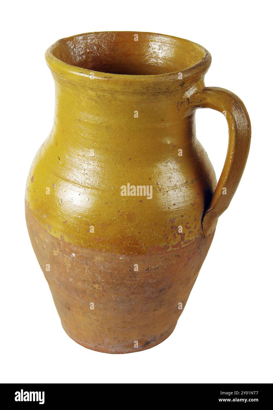 Clay pot of manual work. It is possible to store milk or other liquid ...
