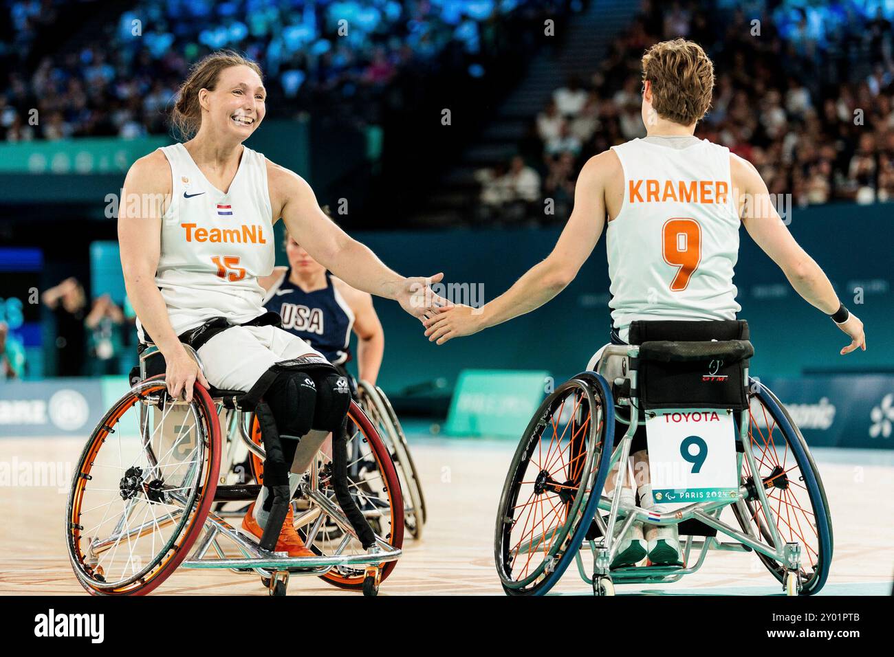 PARIS, FRANKREICH 31. August - Rollstuhlbasketball Niederlande - USA ...