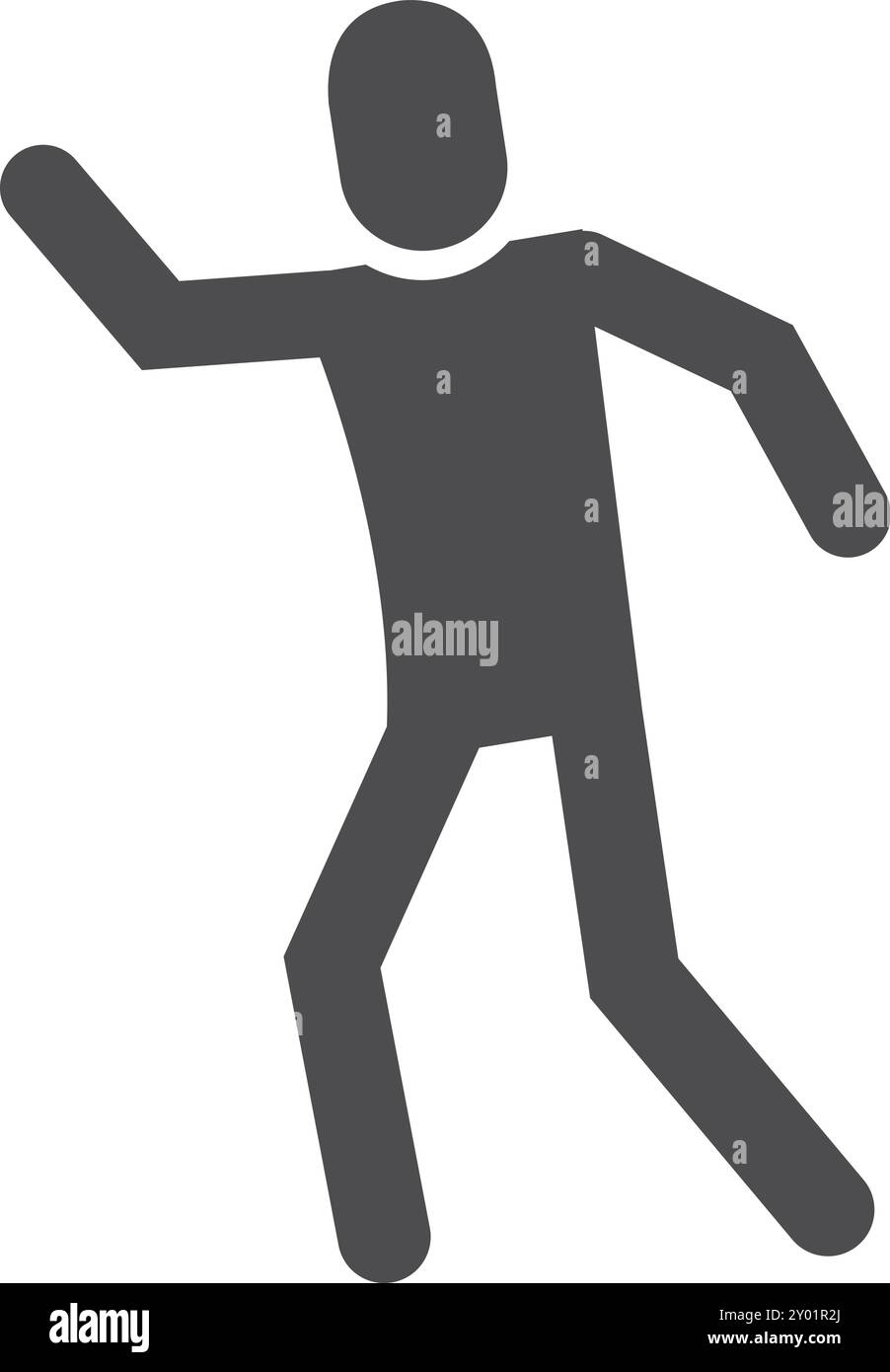 Man black pictogram. Stickman waving hand icon Stock Vector Image & Art ...