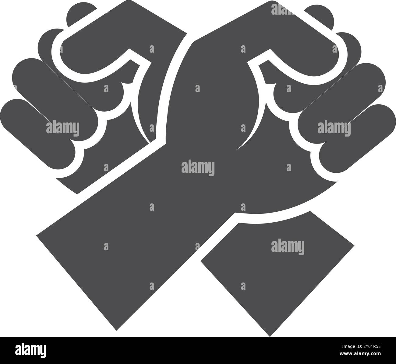 Crossed fists black icon. Resistance symbol. Fight sign Stock Vector ...