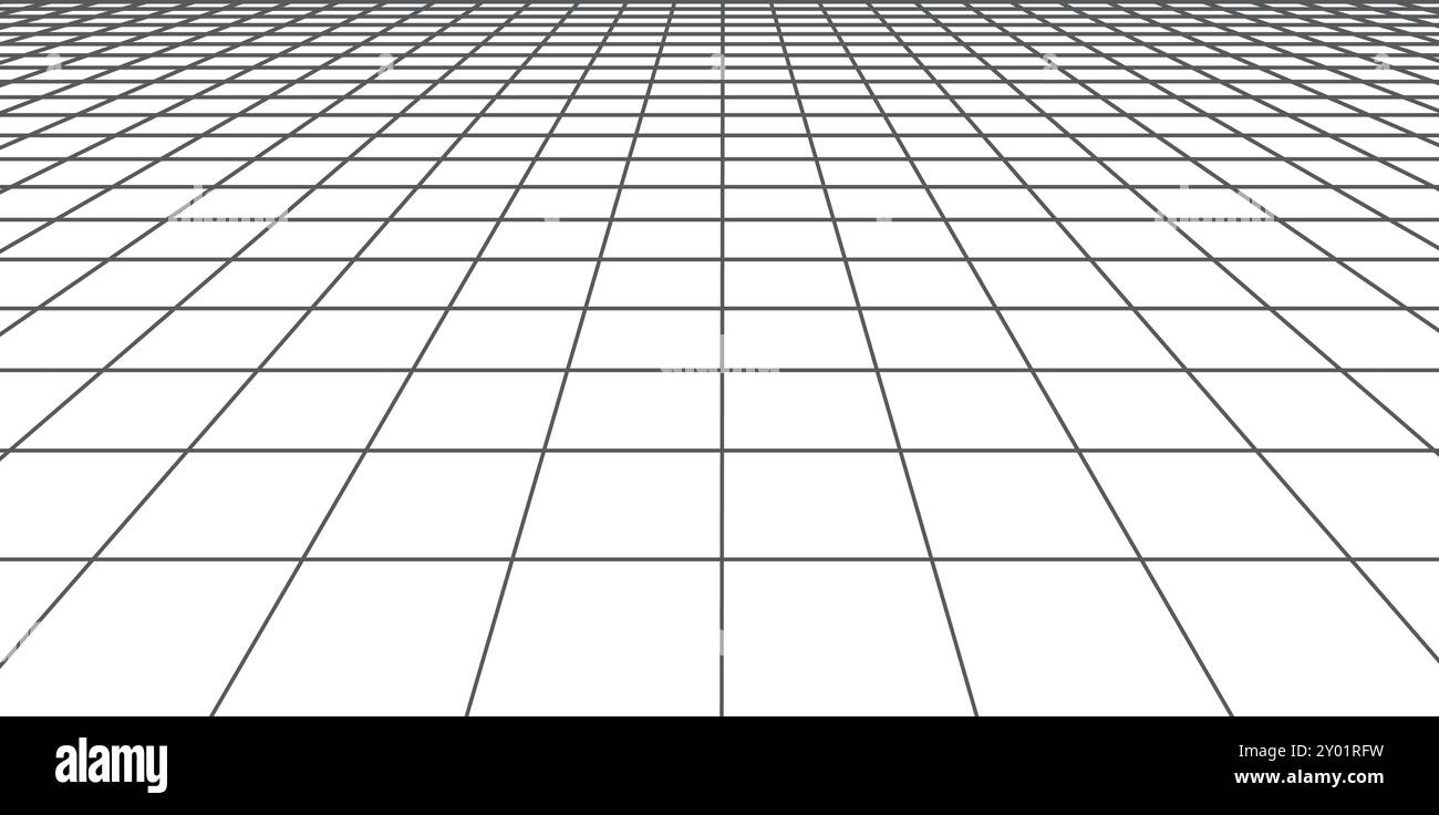 Grid floor. Perspective line bottom infinite space Stock Vector Image ...