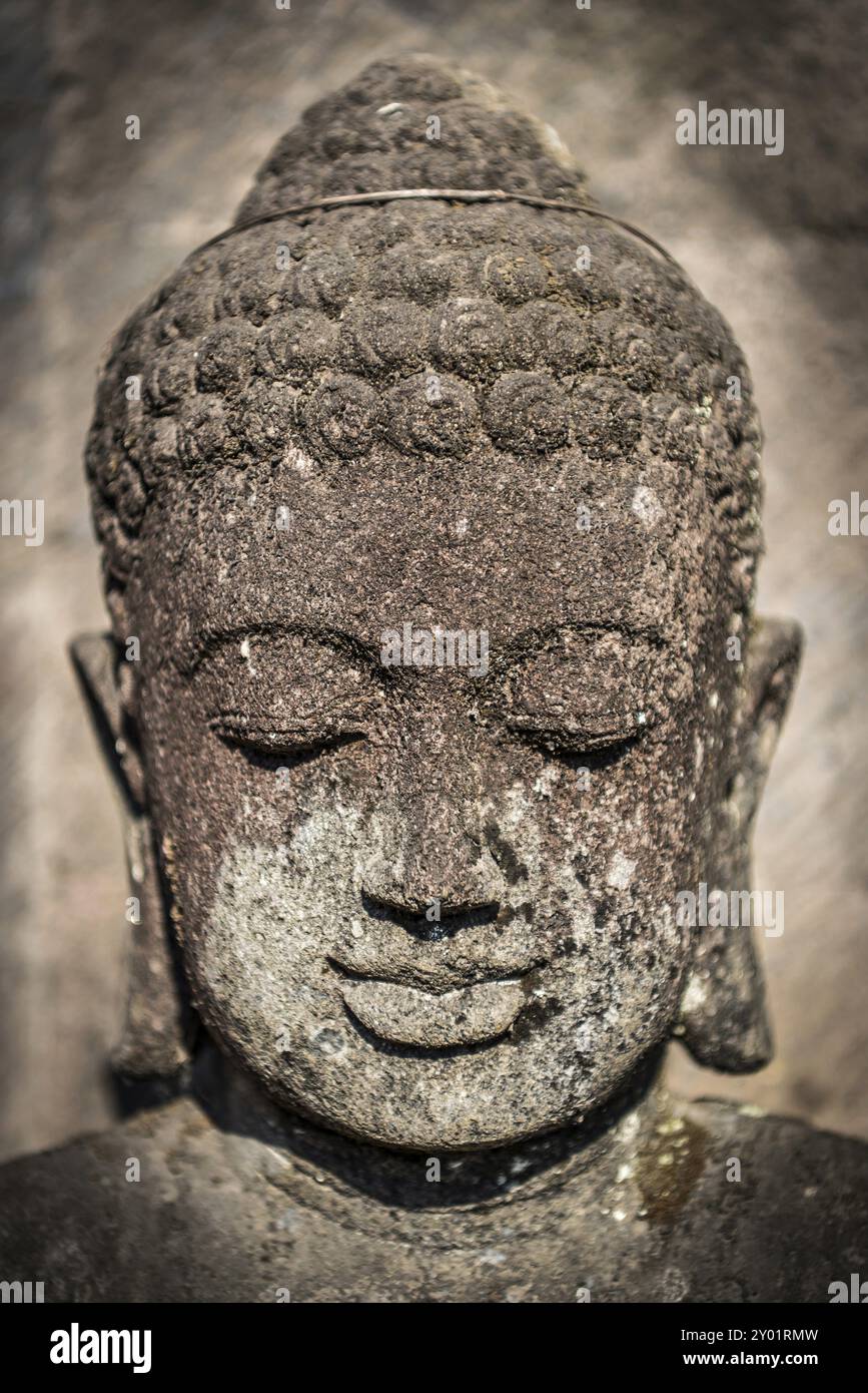 Female temple figure, head, face, woman, ailing, calm, Hinduism ...