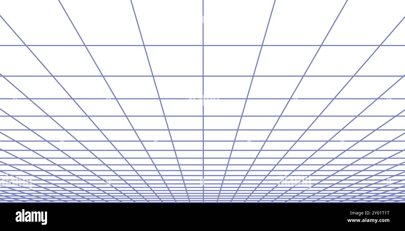 Perspective square grid. Ceiling line wireframe surface Stock Vector ...