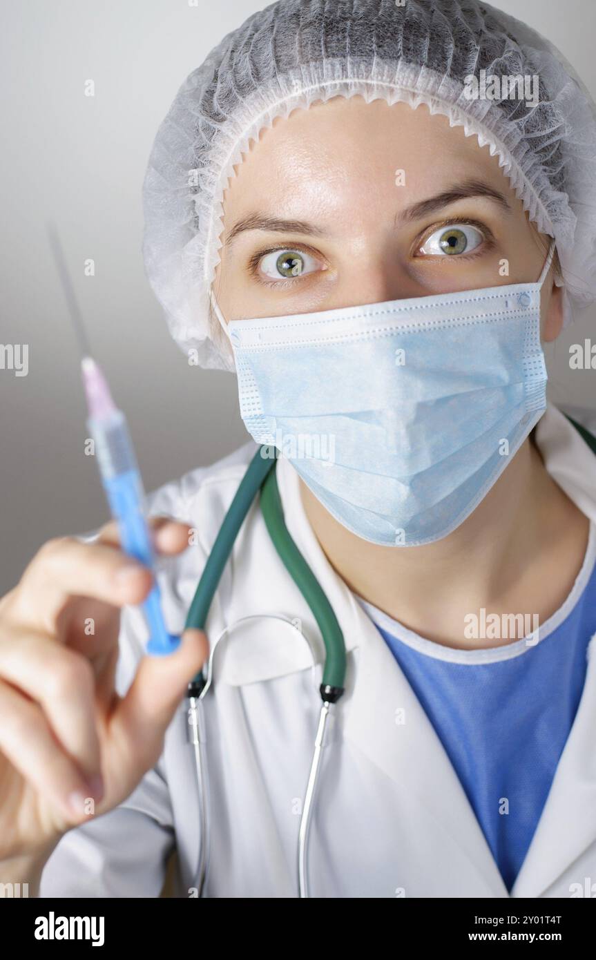 Closeup of a female doctor with syringe Stock Photo - Alamy