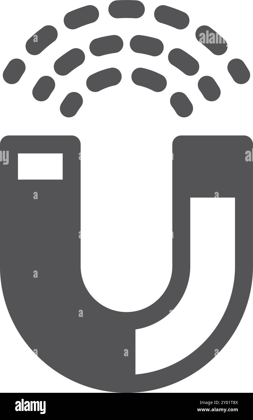 Magnet force black icon. Physics power symbol Stock Vector Image & Art ...