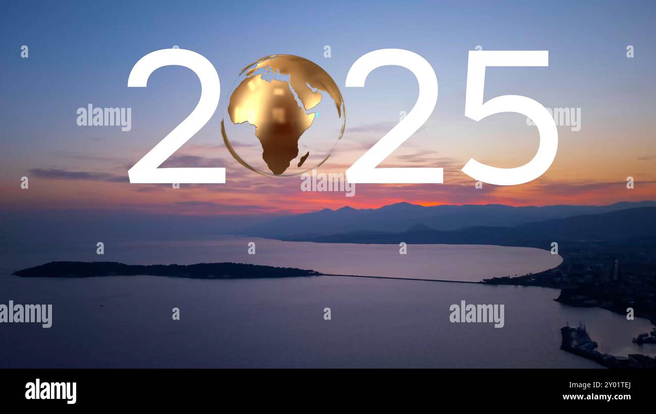 2025 New Year concept. Environmental technology concept. Sustainable ...