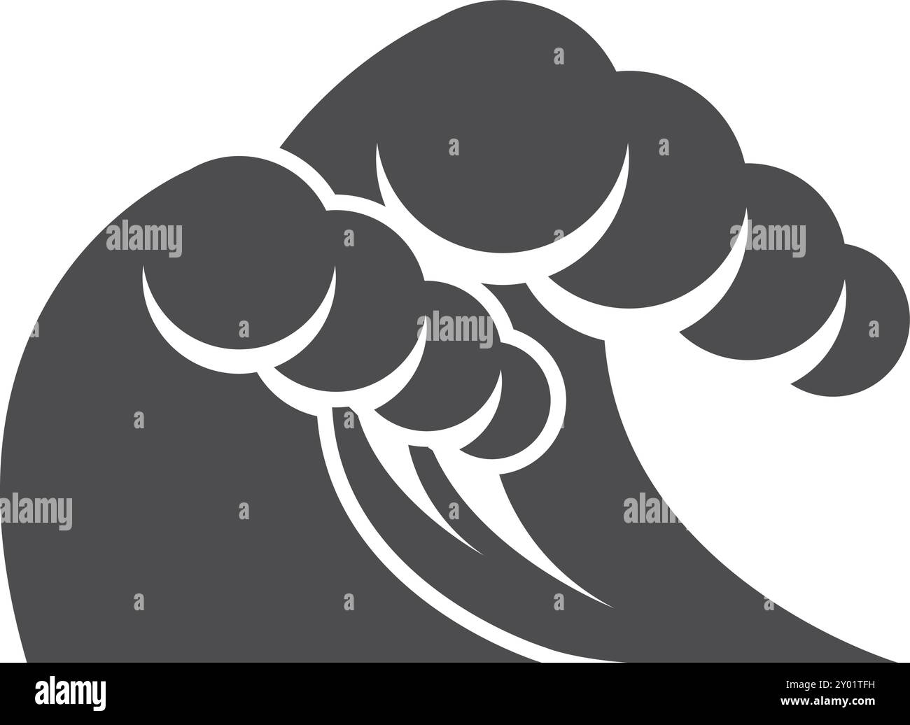 Surfing wave black icon. Storm ocean tsunami Stock Vector Image & Art ...