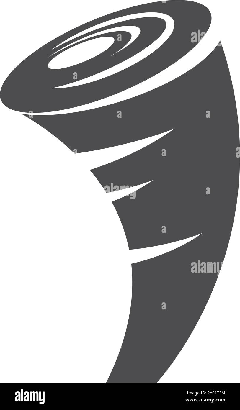 Tornado black icon. Storm wind catastrophe symbol Stock Vector Image ...