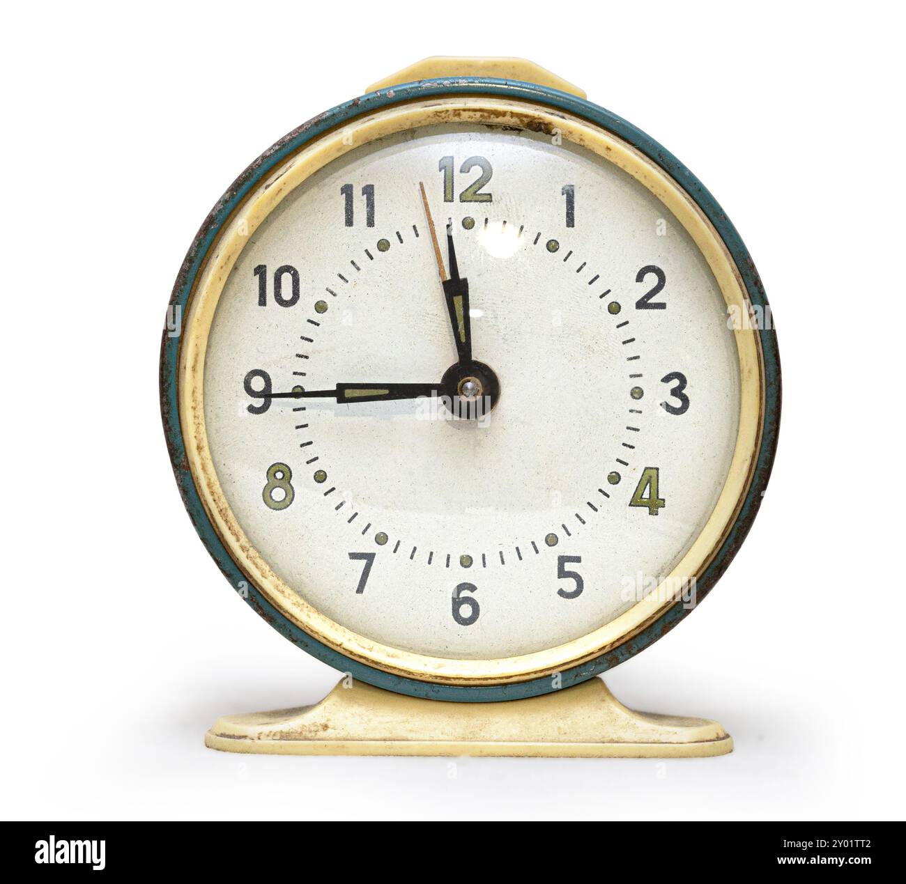 High definition old clock on white background Stock Photo - Alamy