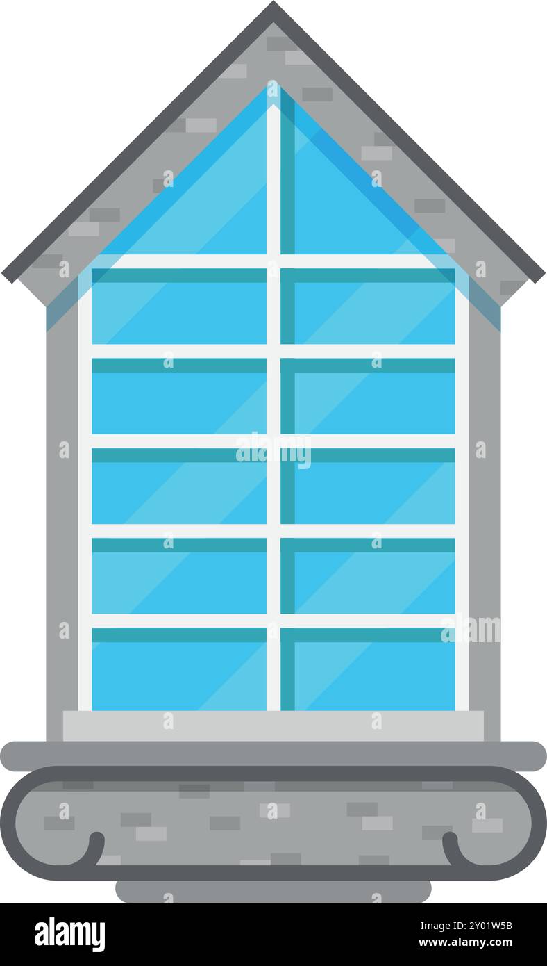 Vintage stone window frame. Cartoon glass icon Stock Vector Image & Art ...
