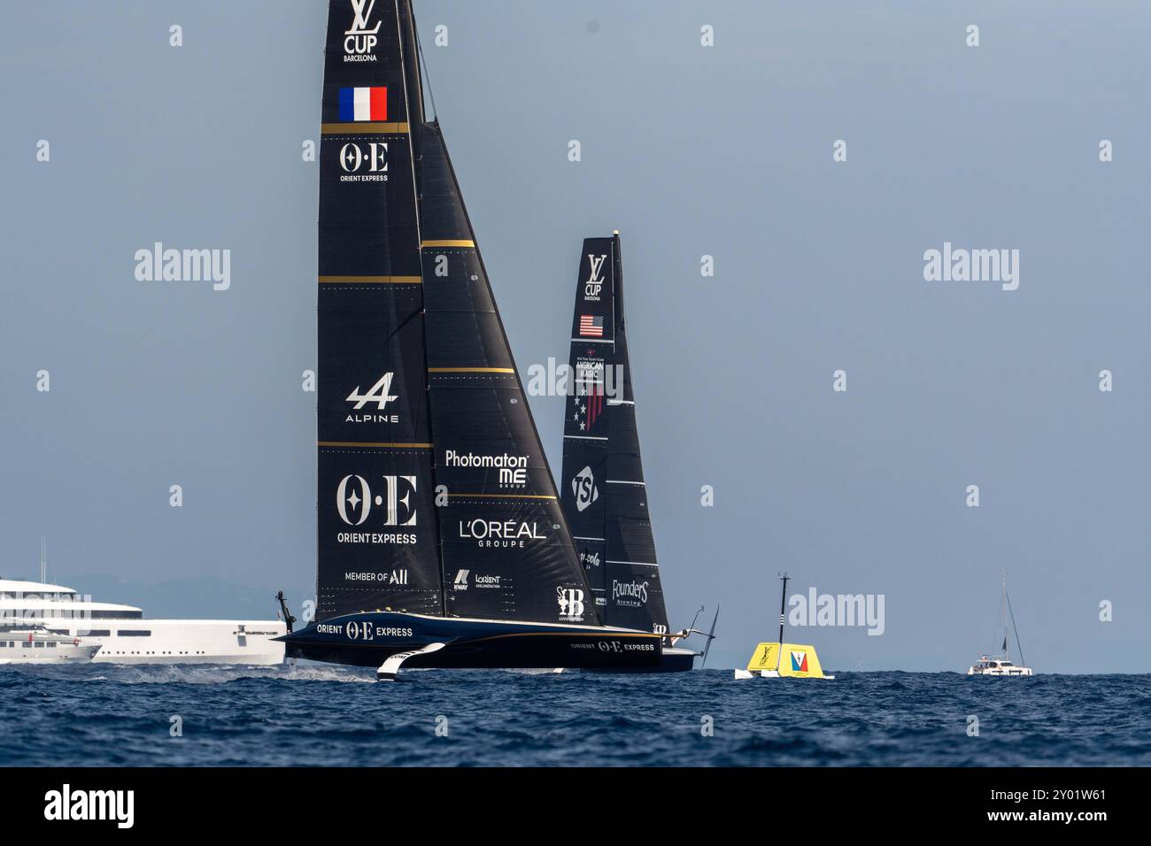 Barcelona, Spain. 31st Aug, 2024. Fourth race of the 3rd day of the America's Cup in Barcelona ...
