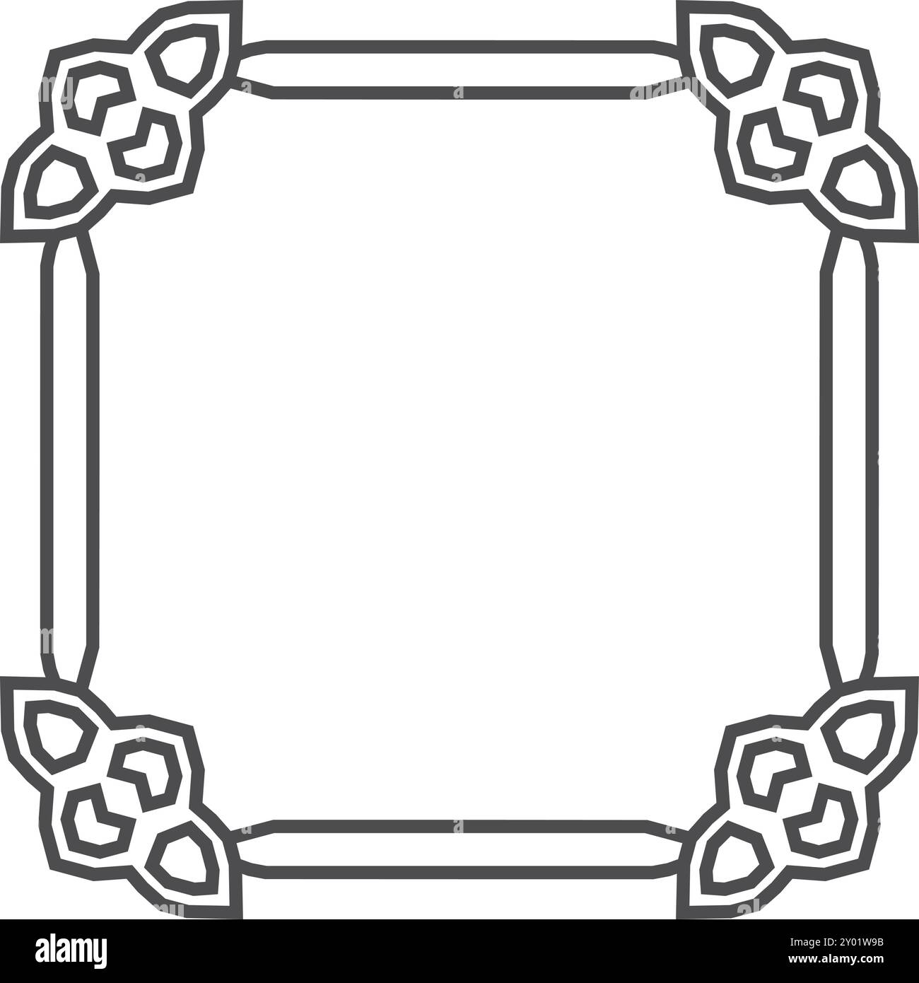 Retro decorative frame. Black line ornate border Stock Vector Image ...