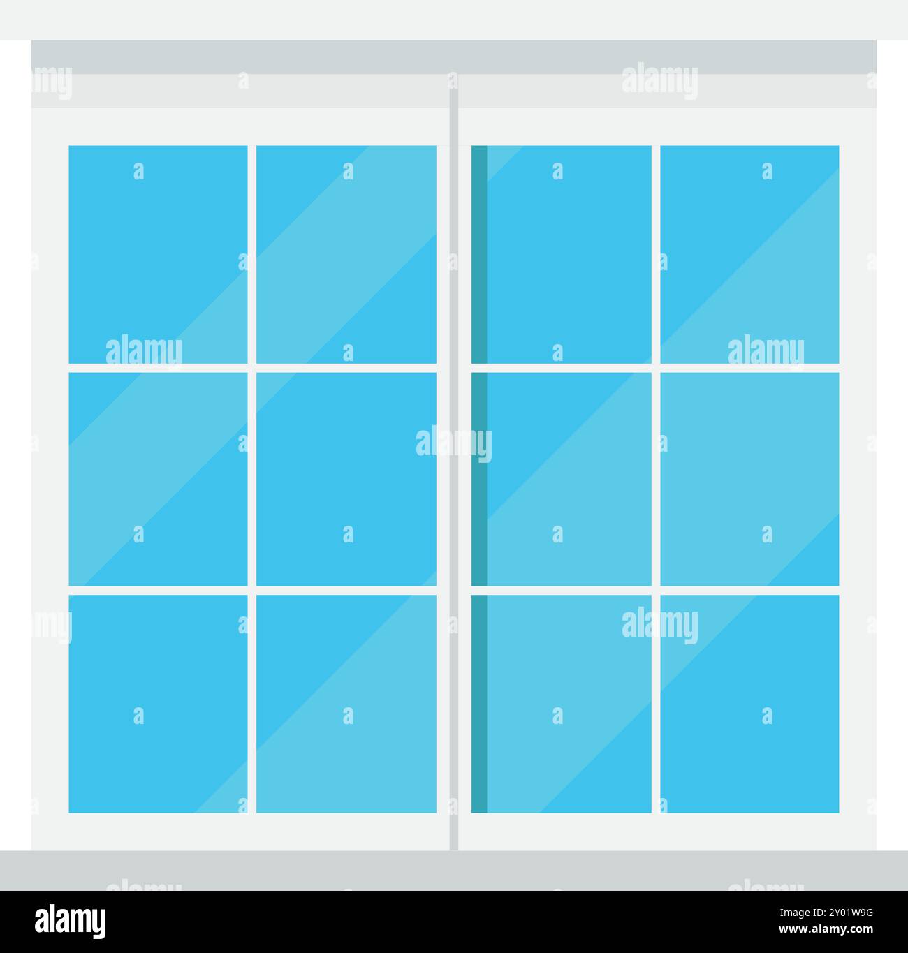 White window with cartoon glass reflection Stock Vector Image & Art - Alamy