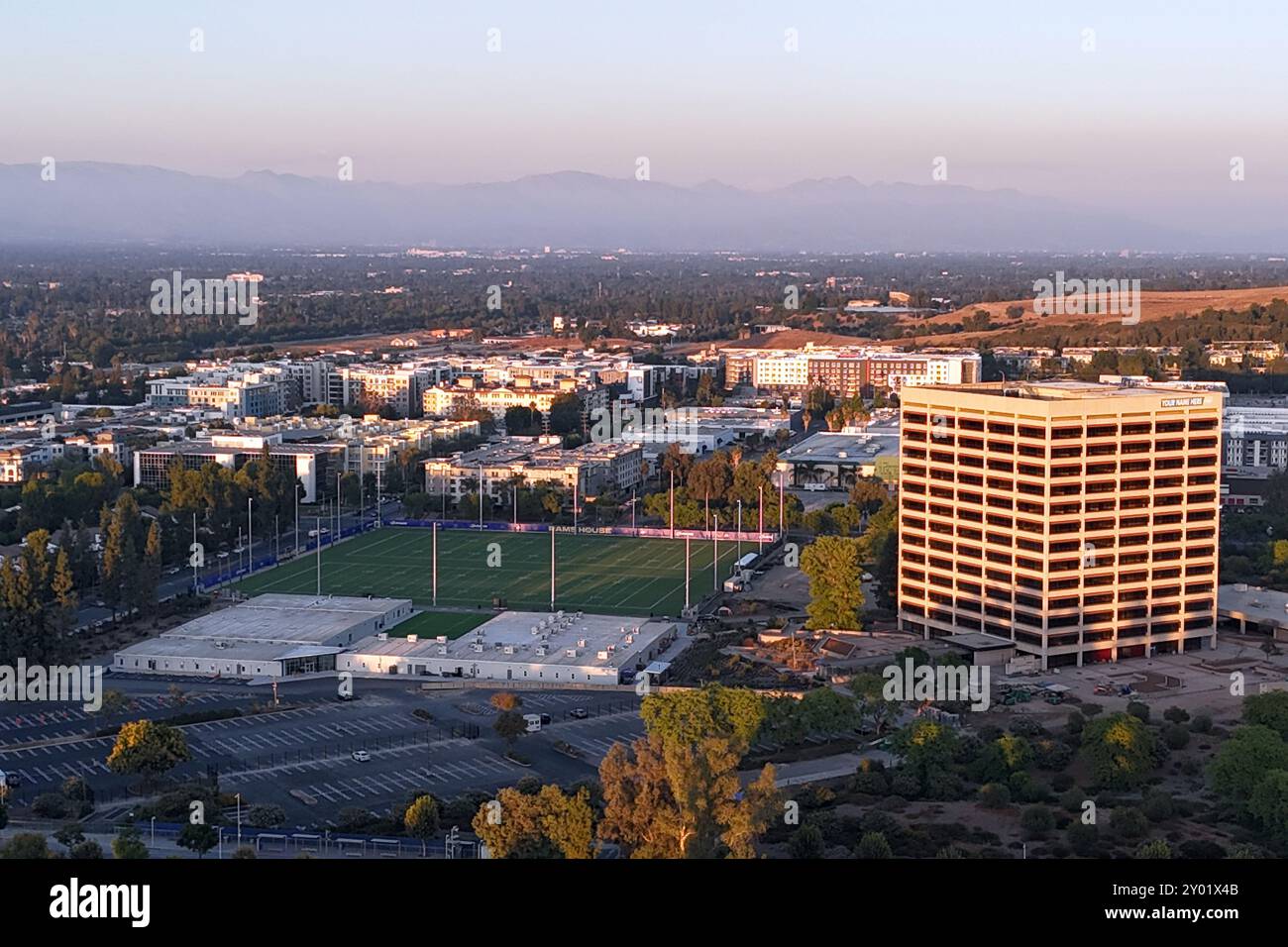 A general overall aerial view of the Los Angeles Rams headquarters and ...