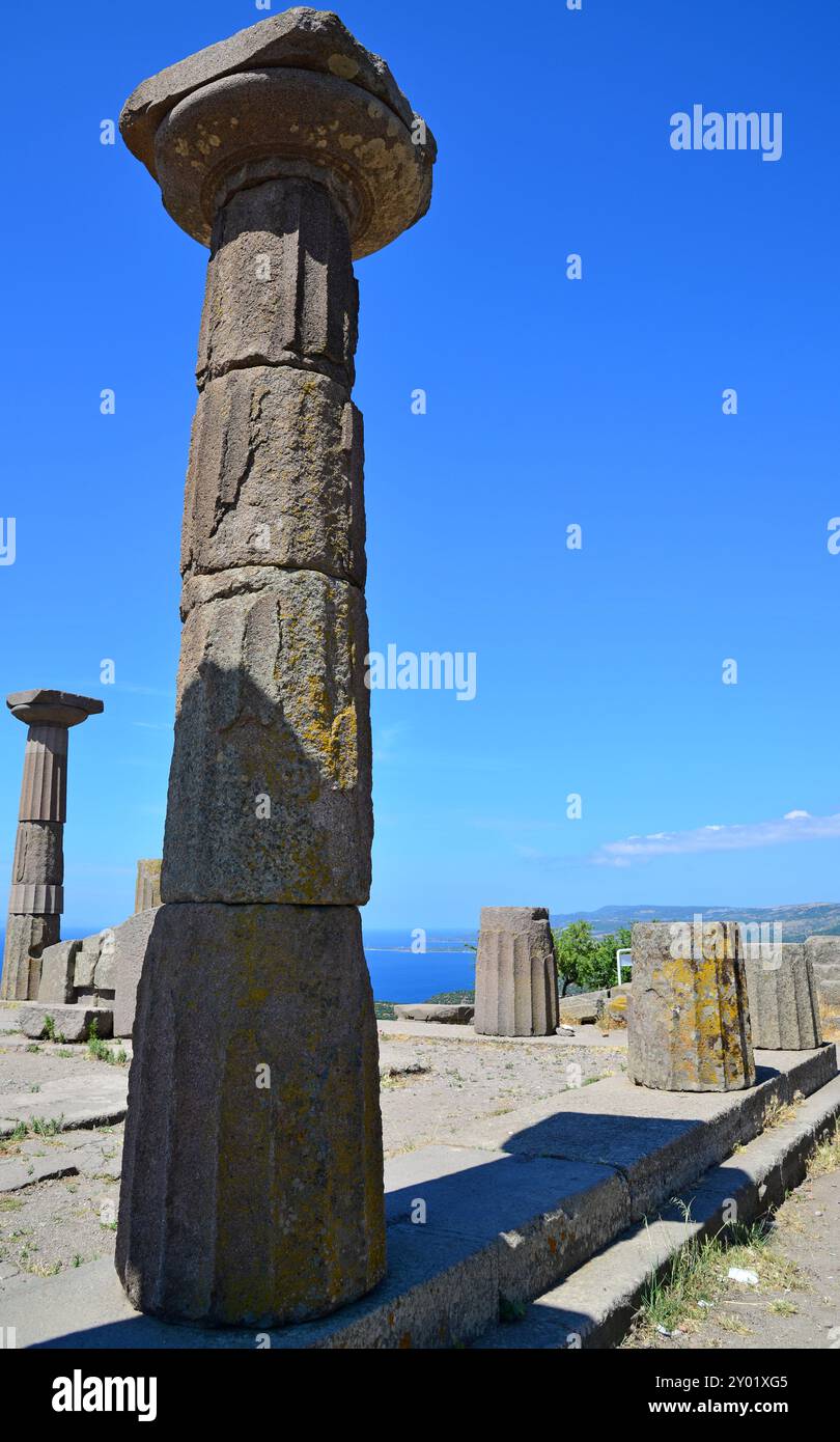 The ancient city of Assos, located in the city of Canakkale in Turkey ...