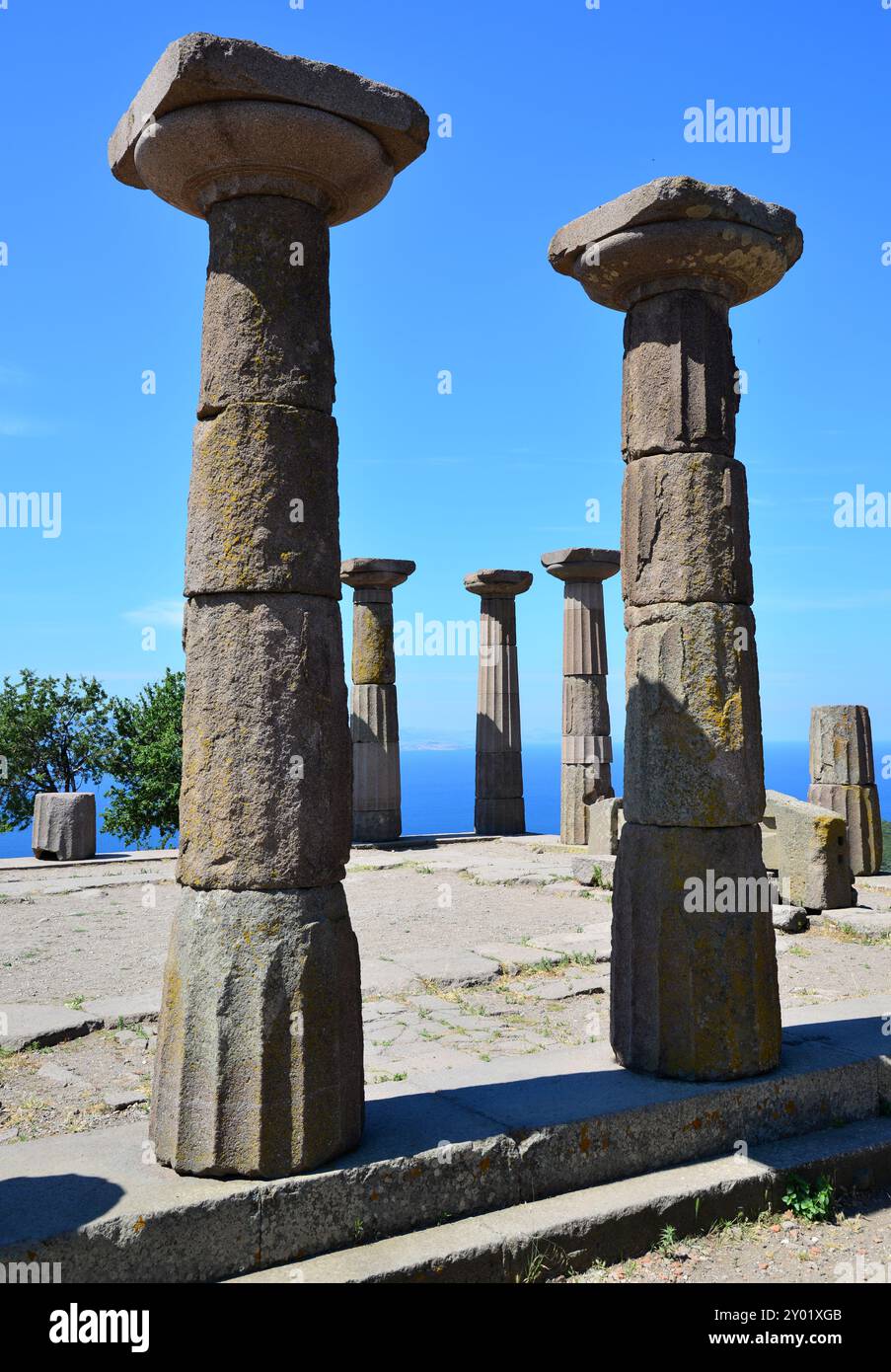 The ancient city of Assos, located in the city of Canakkale in Turkey ...