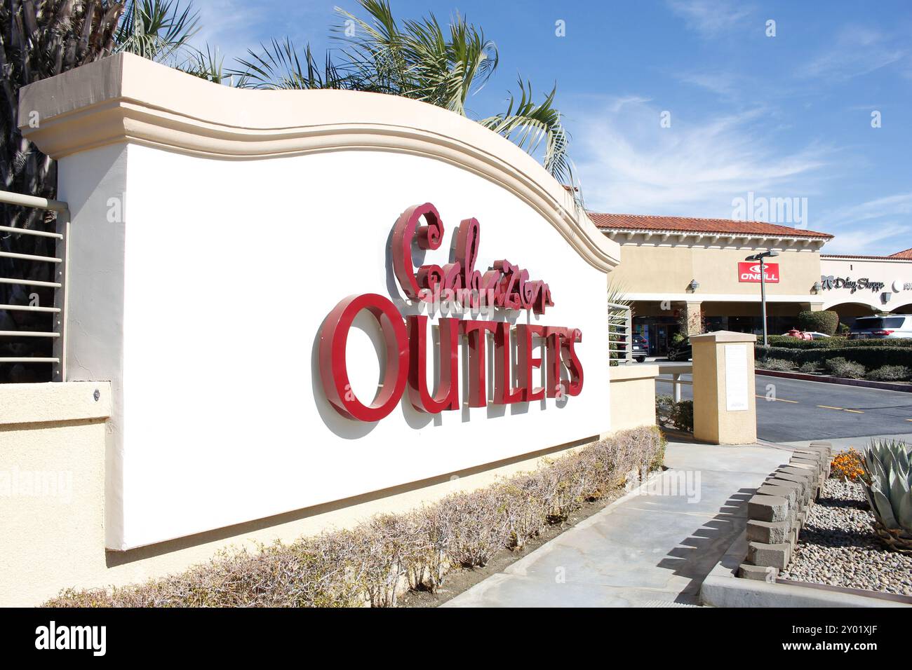 Cabazon, California, United States - 01-26-2022: A view of an entrance ...
