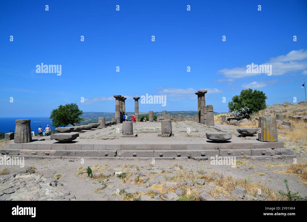 The ancient city of Assos, located in the city of Canakkale in Turkey ...