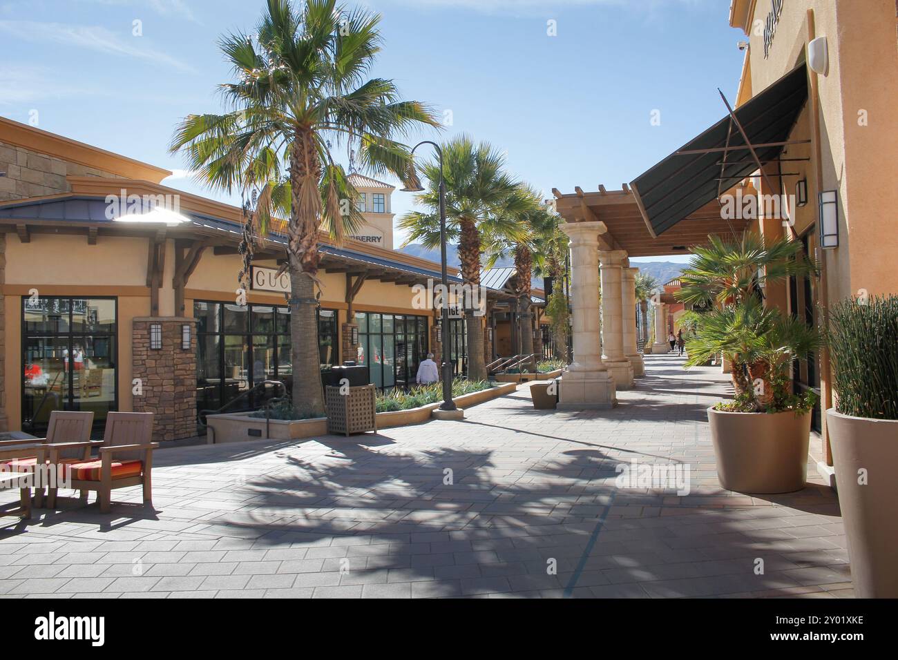 Cabazon, California, United States - 01-26-2022: A view of a retail ...