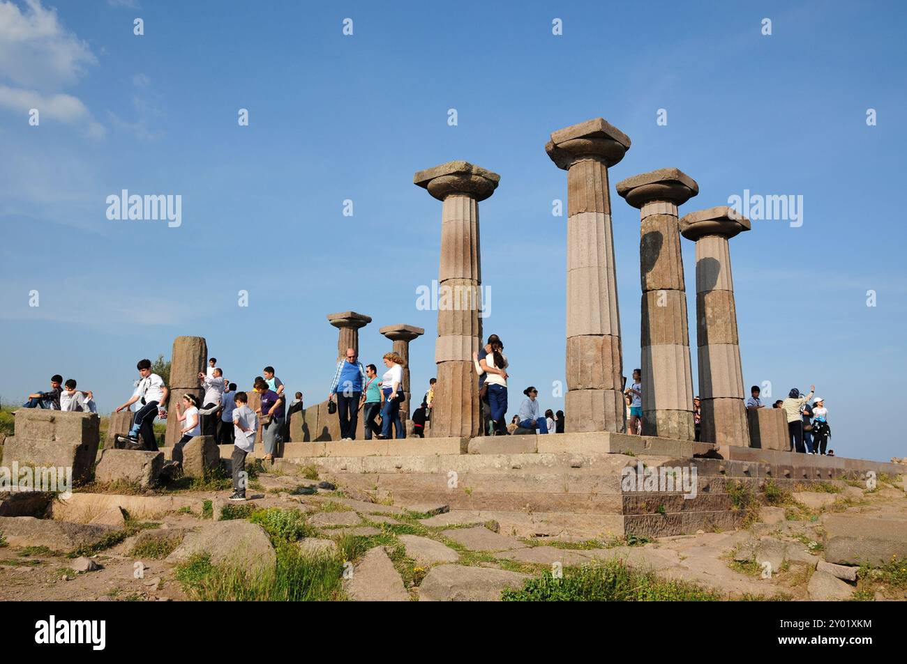 The ancient city of Assos, located in the city of Canakkale in Turkey ...