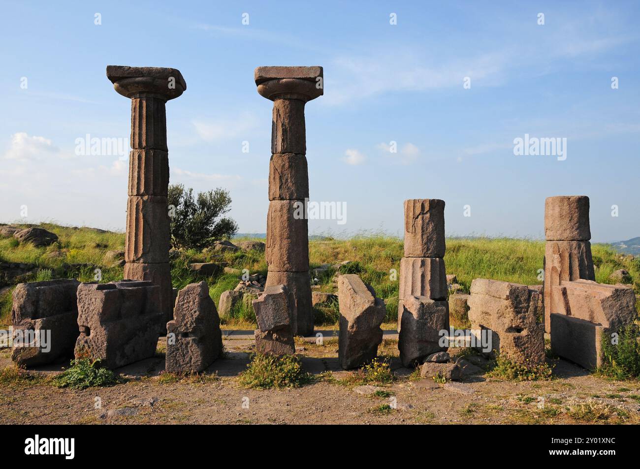 The ancient city of Assos, located in the city of Canakkale in Turkey ...