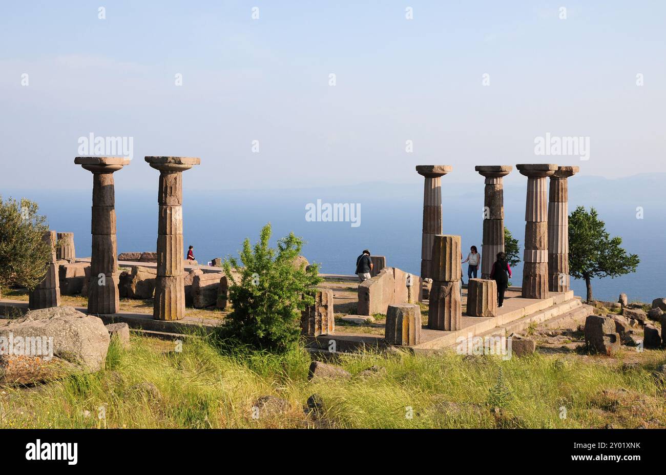 The ancient city of Assos, located in the city of Canakkale in Turkey ...