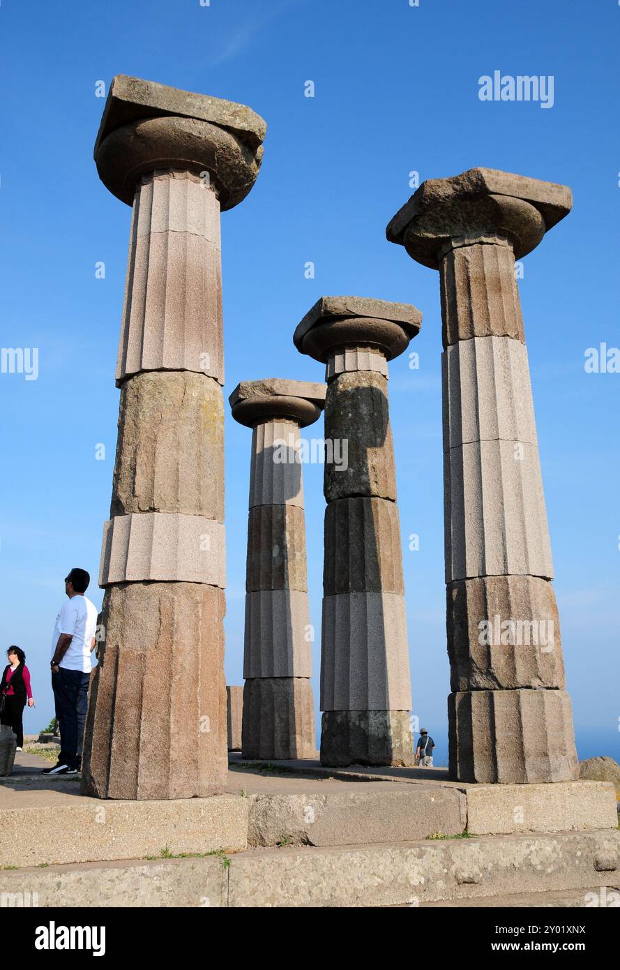 The ancient city of Assos, located in the city of Canakkale in Turkey ...