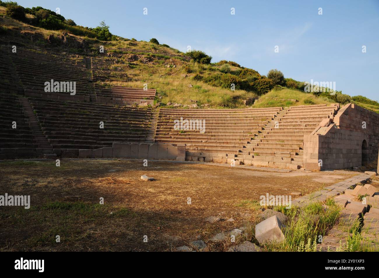 The ancient city of Assos, located in the city of Canakkale in Turkey ...