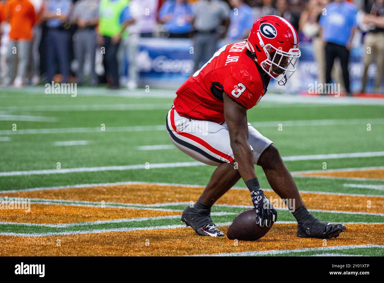August 31, 2024: Georgia Bulldogs running back Nate Frazier (3) runs in ...