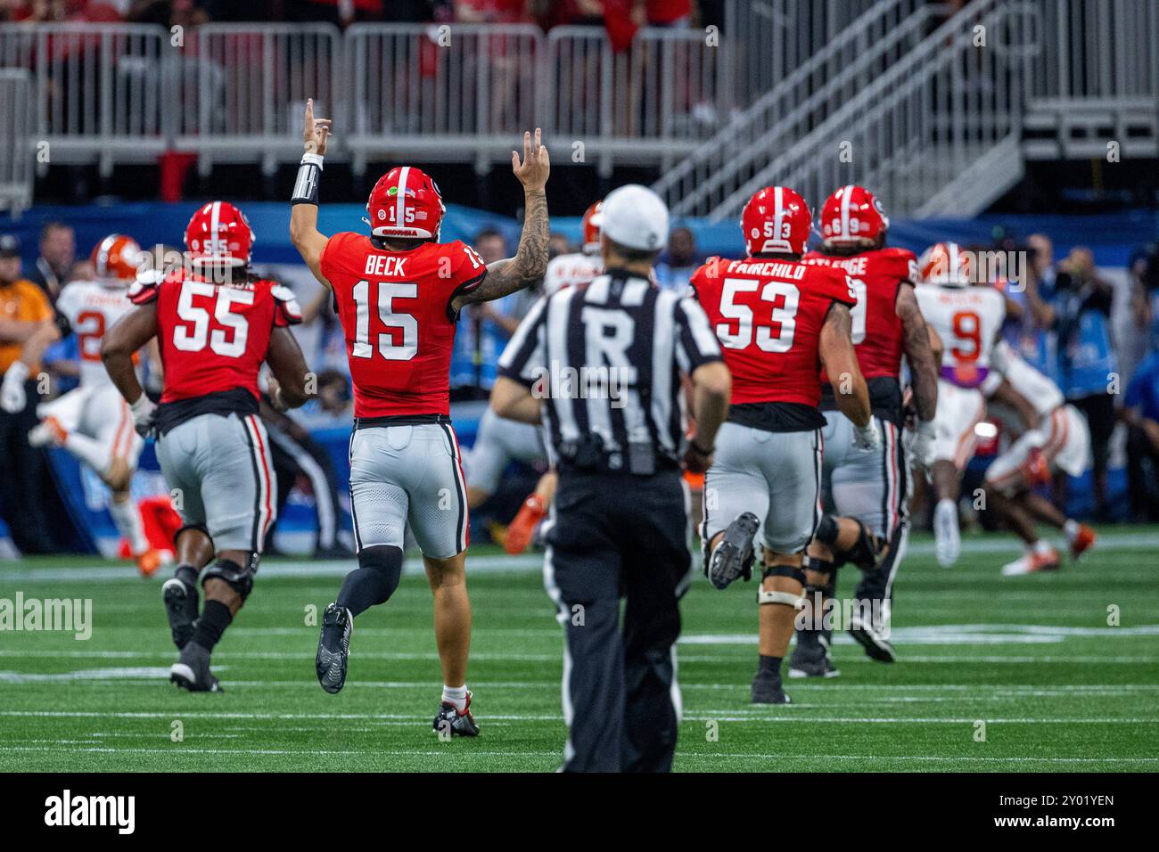 August 31, 2024: Georgia Bulldogs quarterback Carson Beck (15 ...