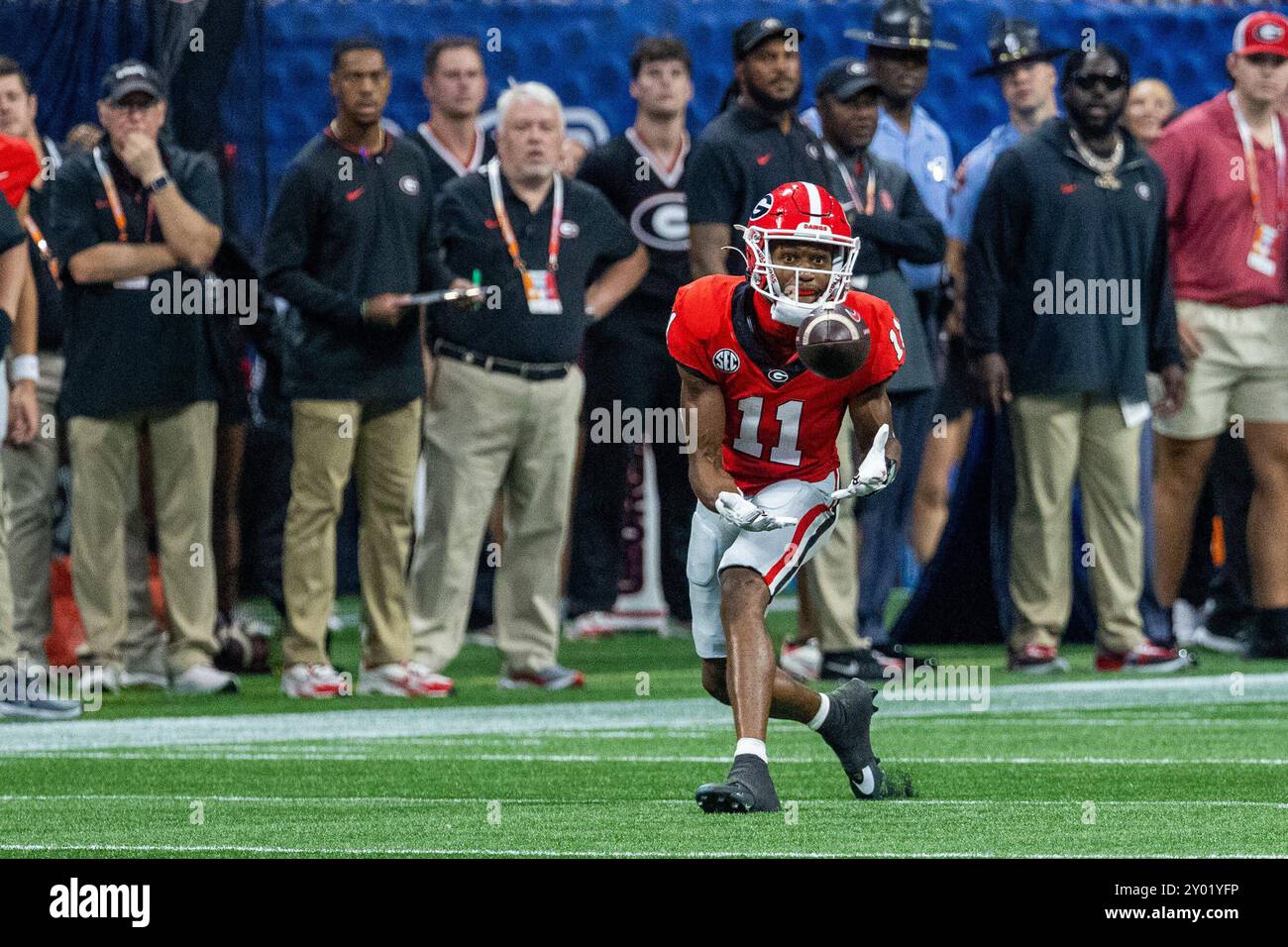 August 31, 2024: Georgia Bulldogs wide receiver Arian Smith (11) waits ...