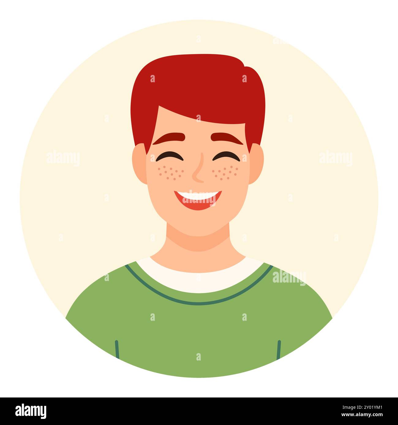 Portrait of a red-haired man. Male avatars. Vector illustration in a ...