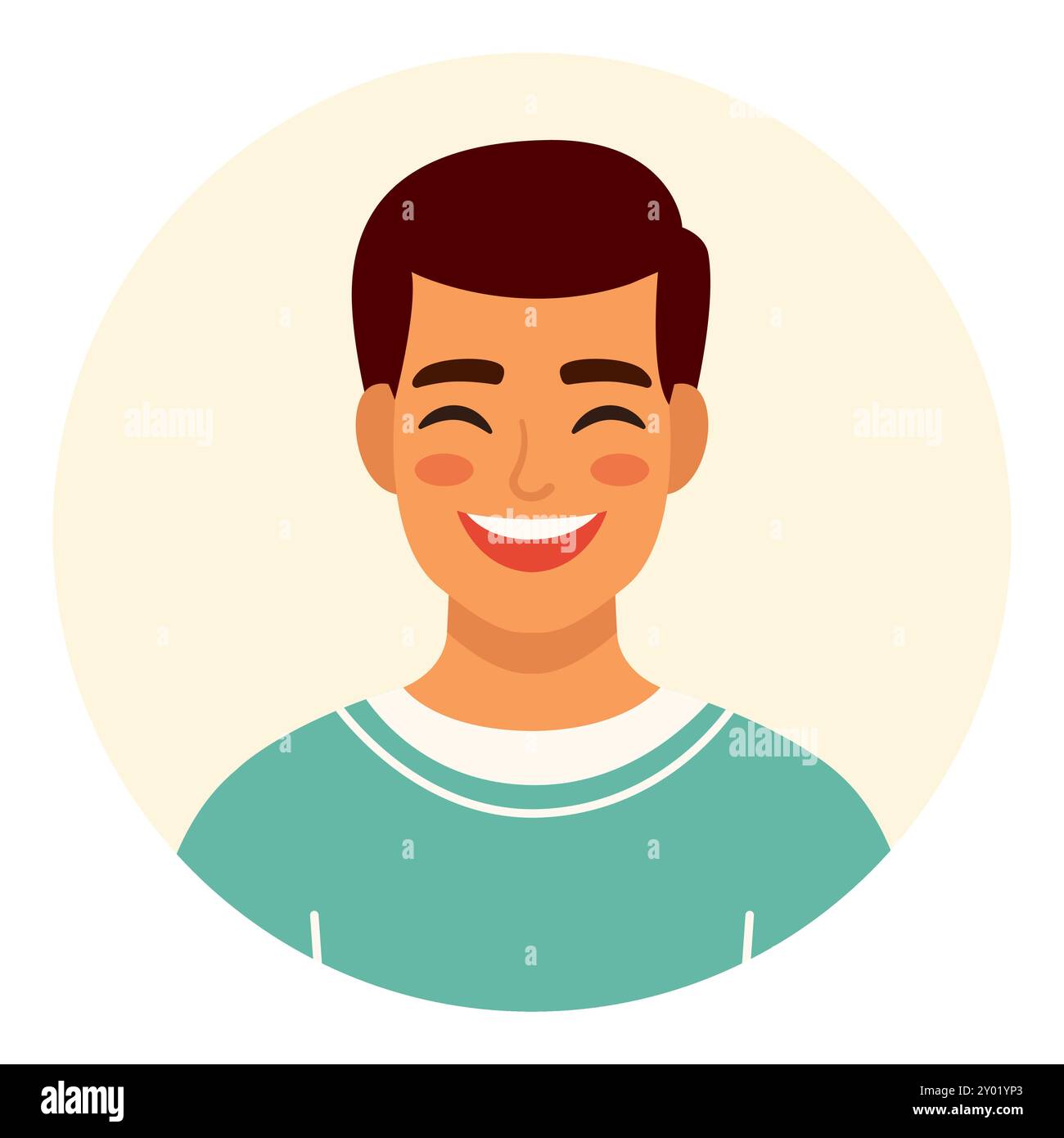 Portrait of a dark-haired man. Male avatars. Vector illustration in a flat style Stock Vector ...