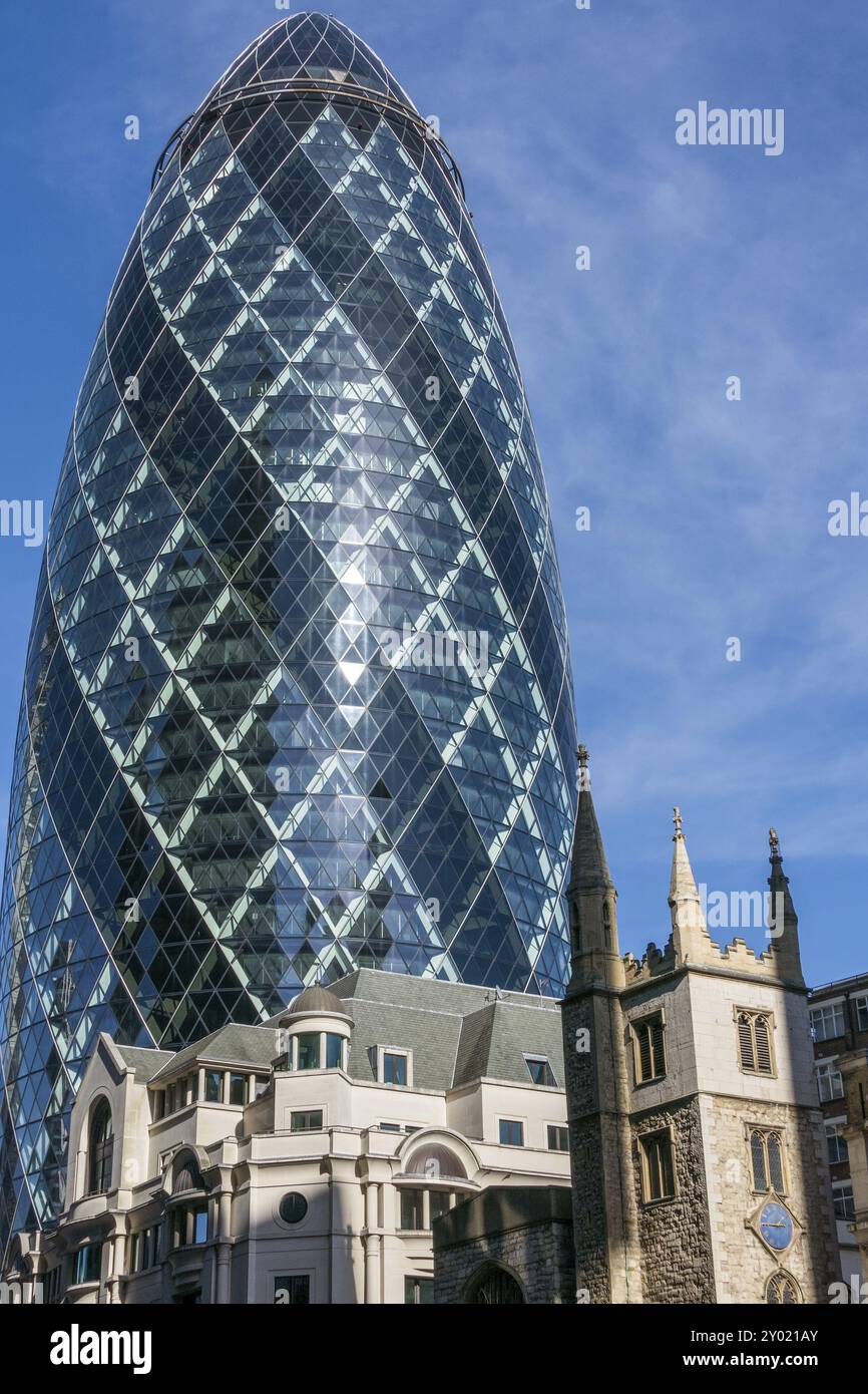 View of the Gherkin Building in London Stock Photo - Alamy