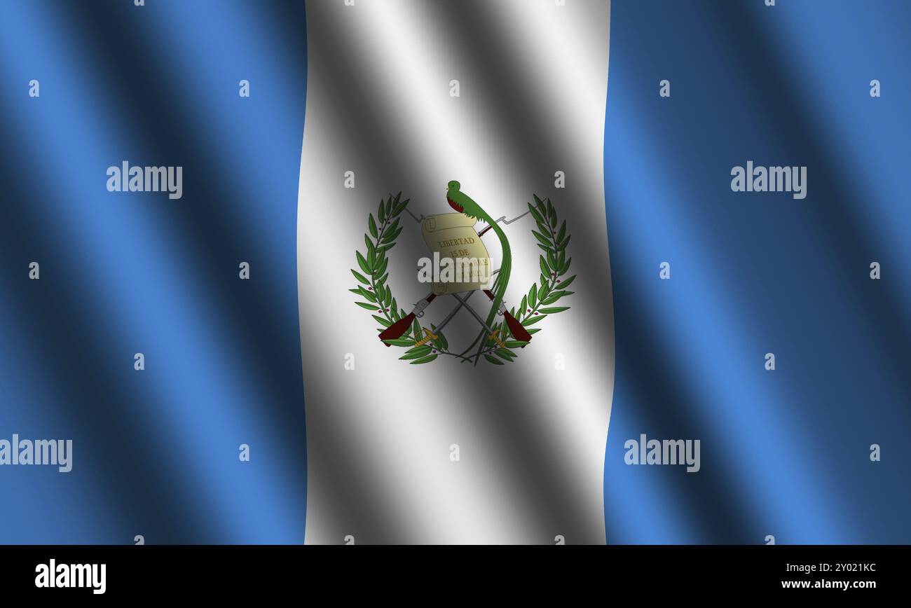 The Guatemala flag flying in the wind Stock Photo - Alamy