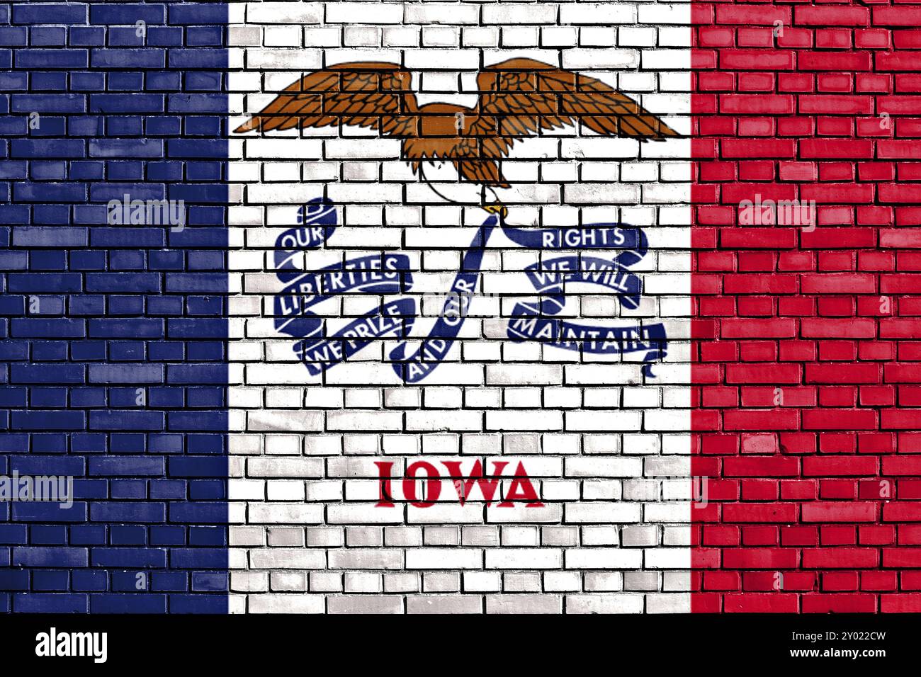 Flag of Iowa painted on brick wall Stock Photo - Alamy