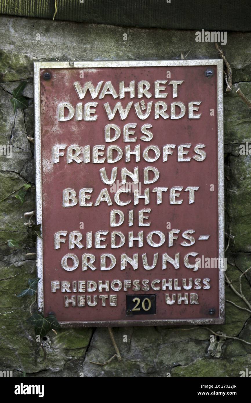 Preserve the dignity of the cemetery Stock Photo - Alamy