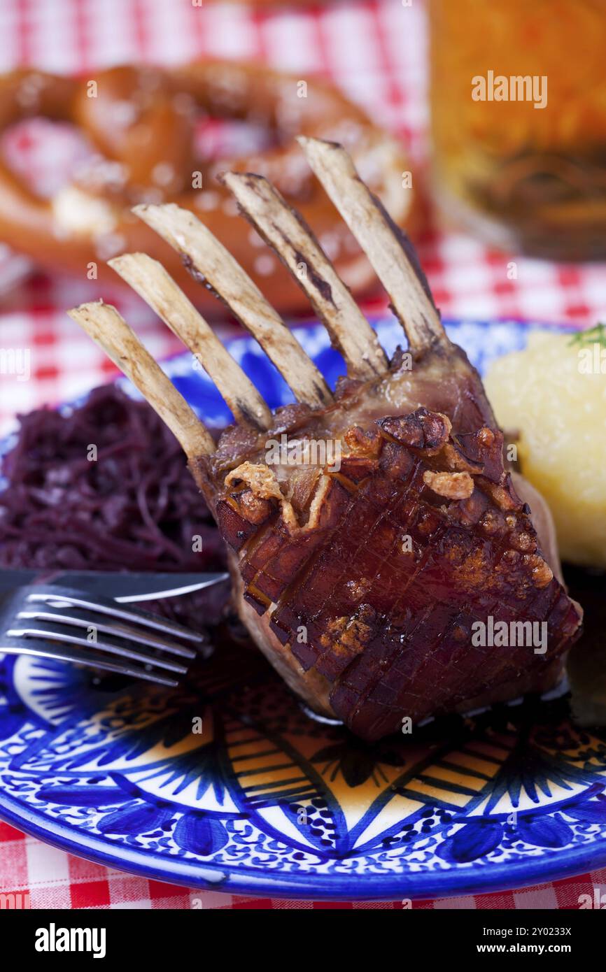 Roast suckling pig with dumplings Stock Photo - Alamy