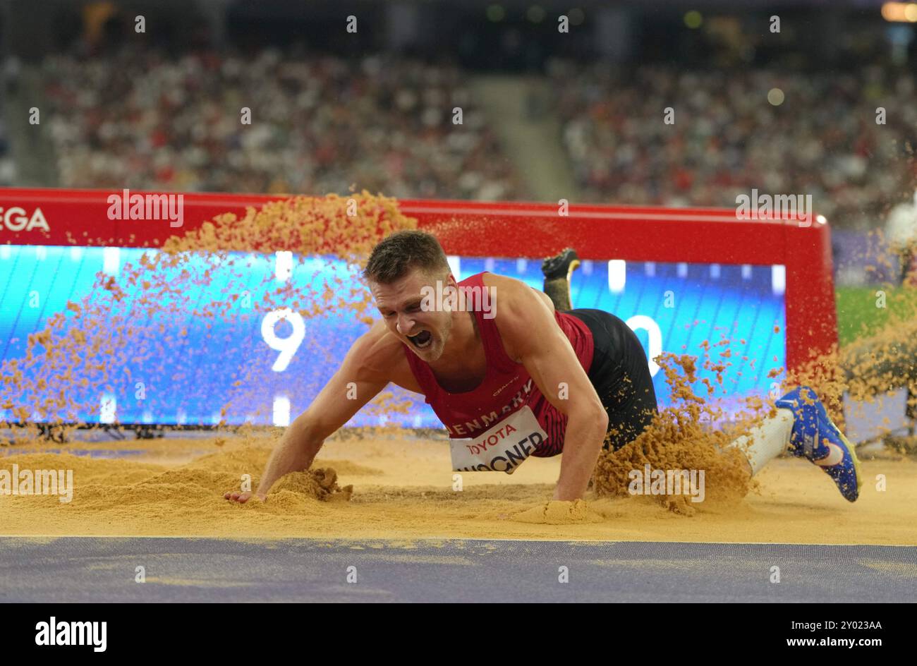 August 31 2024: Daniel Wagner of Denmark in action in Men's Long Jump ...