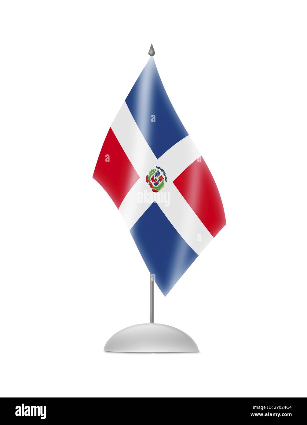 The Dominican Republic flag. Table Flag. Isolated on white Stock Photo ...