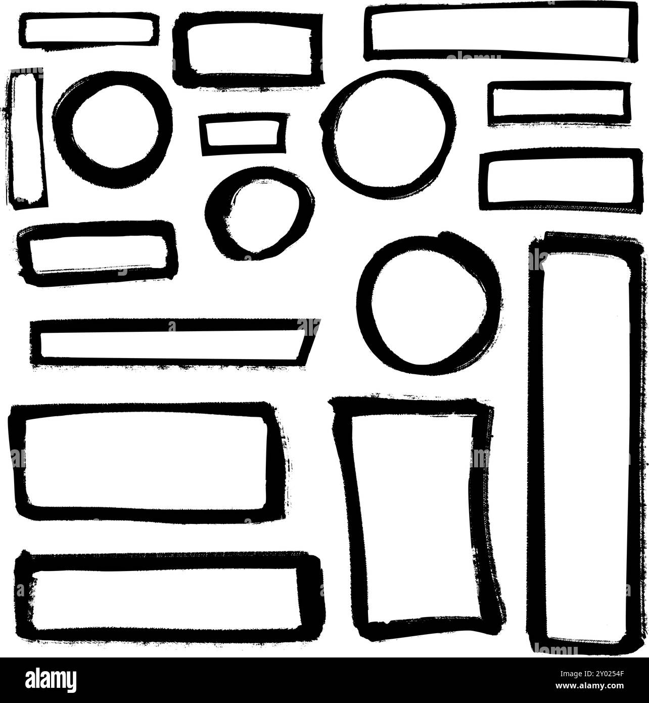 Grunge Hand Drawn Black Rectangle Frames Set Stock Vector Image & Art ...