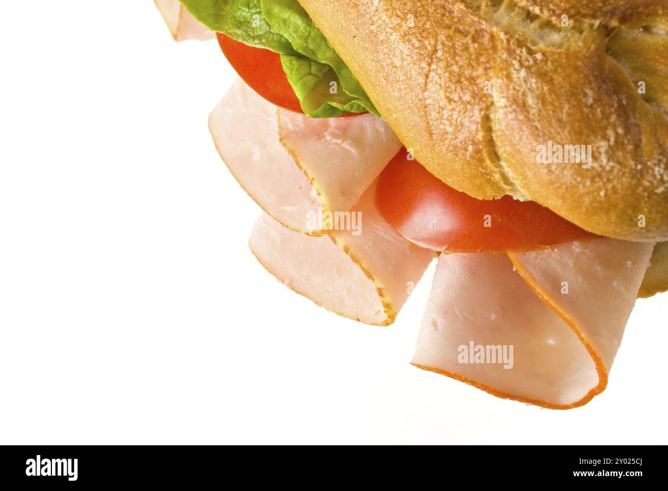 Detail of a turkey ham sandwich Stock Photo - Alamy