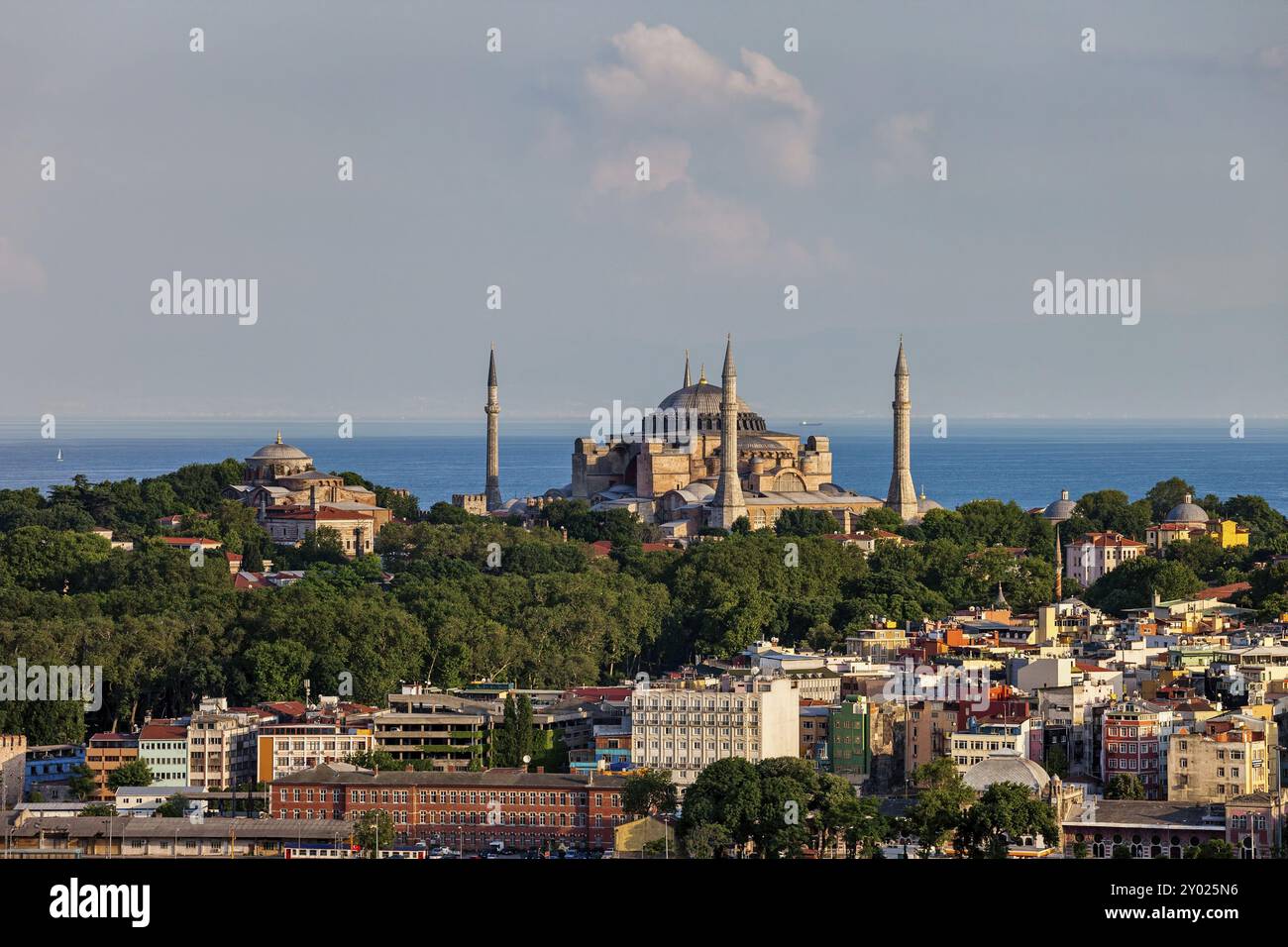 City of Istanbul in Turkey, cityscape with the Hagia Sophia temple and ...