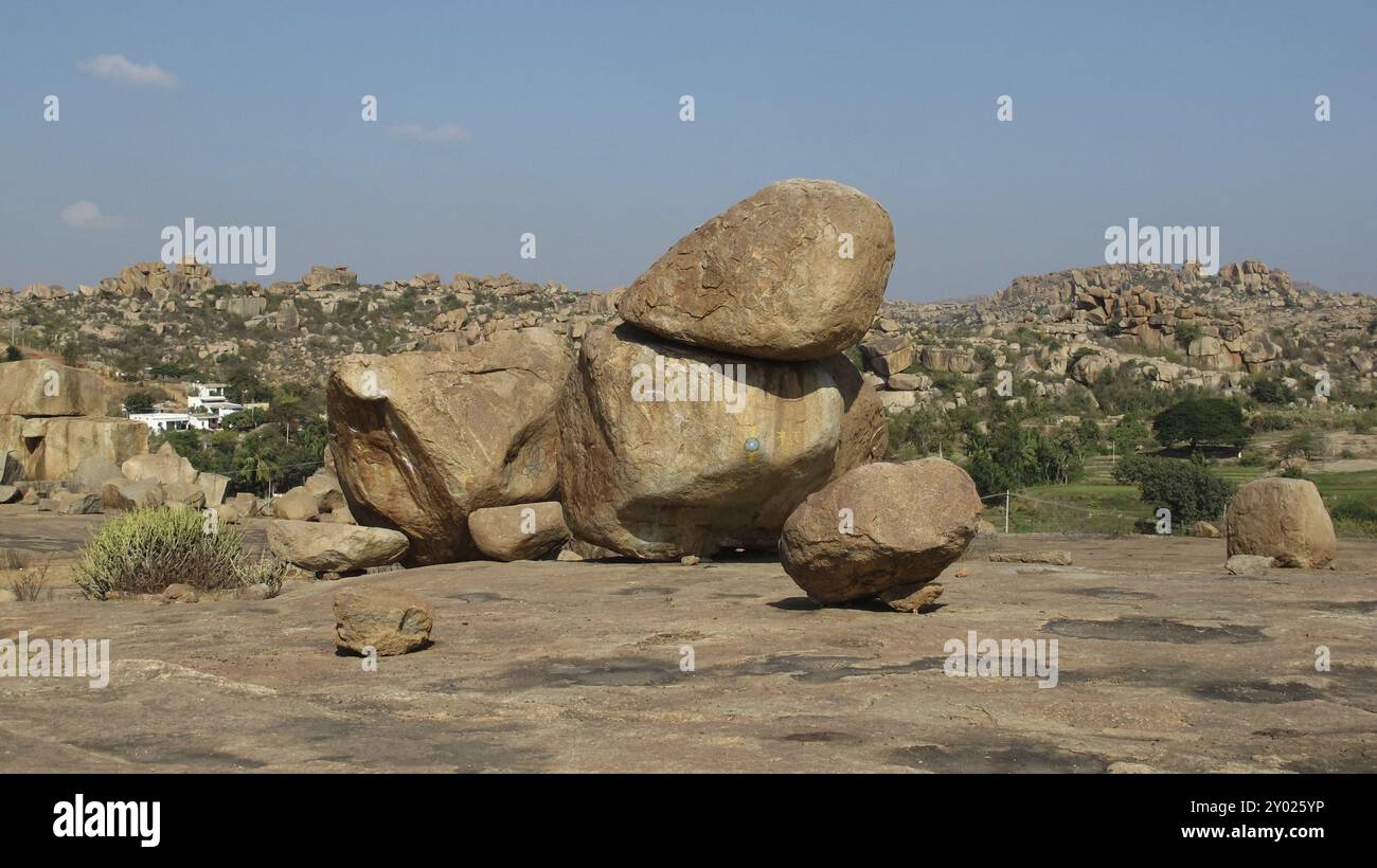 Unique granite boulder in Hampi Stock Photo - Alamy