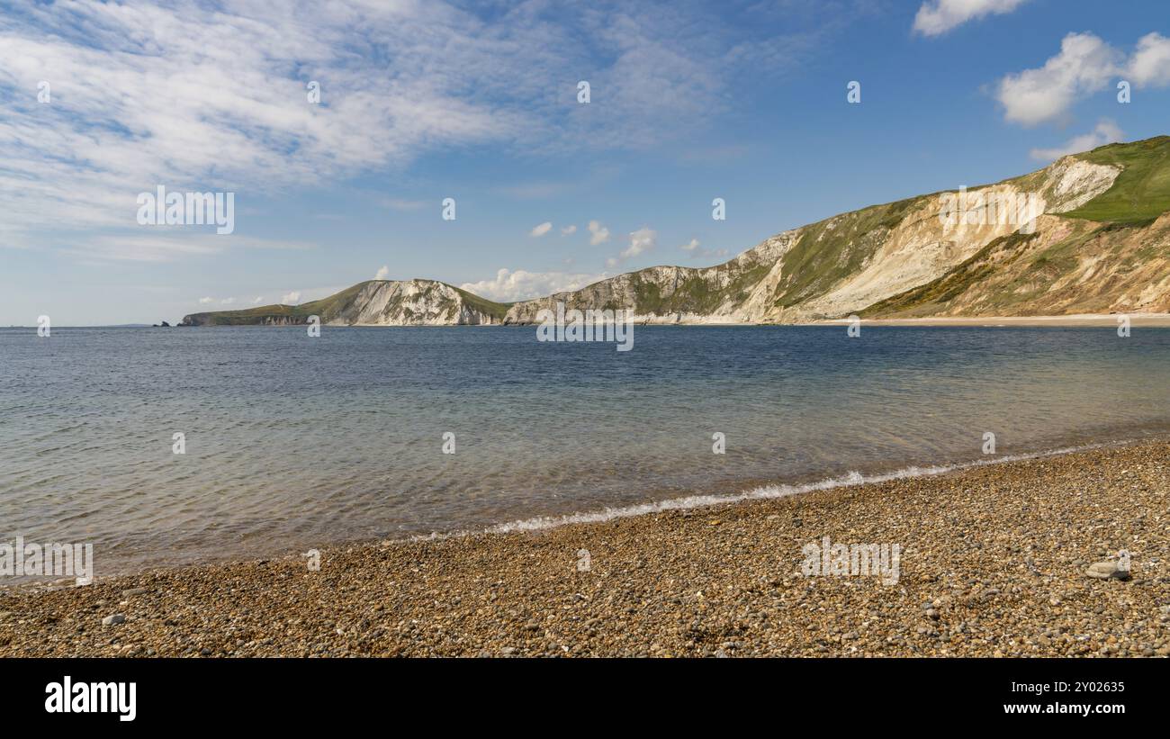Standing on Worbarrow Bay, near Tyneham, Jurassic Coast, Dorset, UK ...